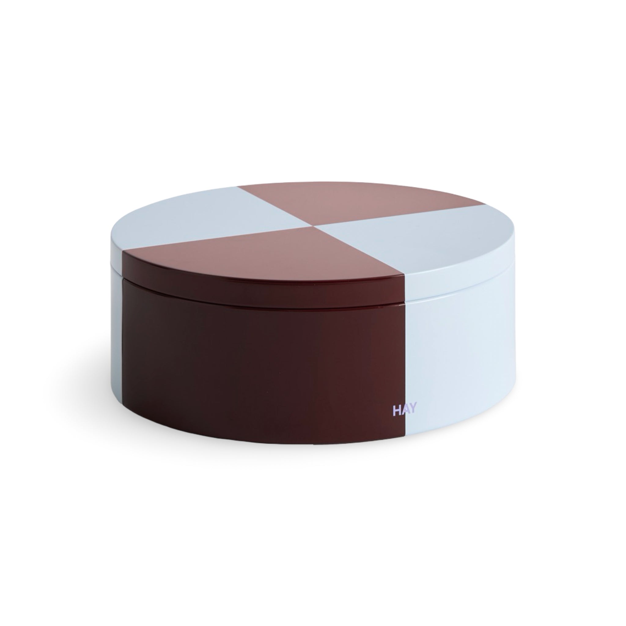 HAY Tin Container Round - Burgundy & Ice Blue | kin. Birmingham