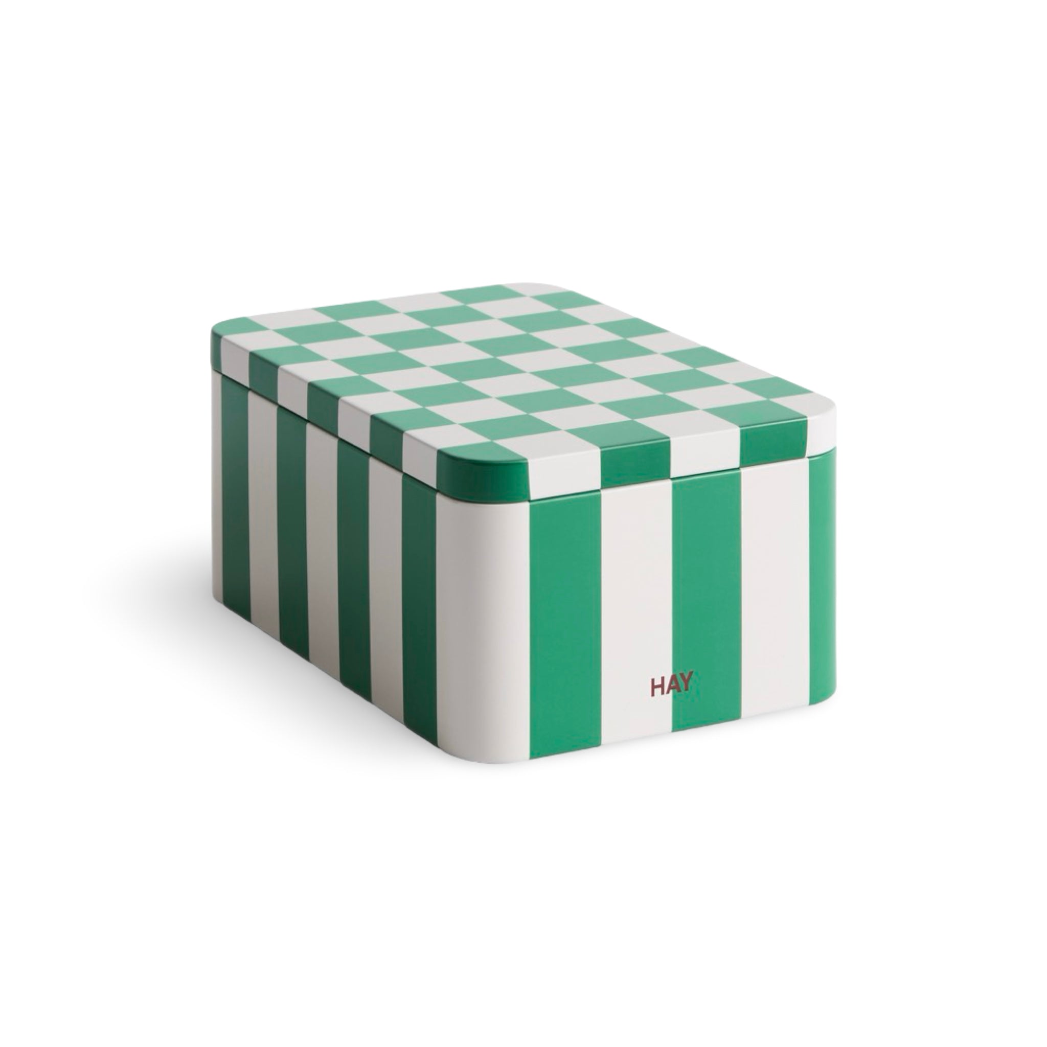 HAY Tin Container Small - Green & Off White | kin. Birmingham